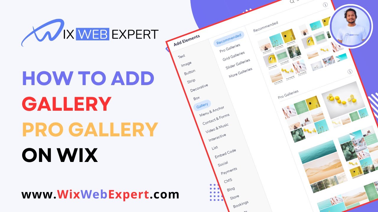 How to add Gallery or Pro Gallery On Wix | Wix Web Expert - YouTube