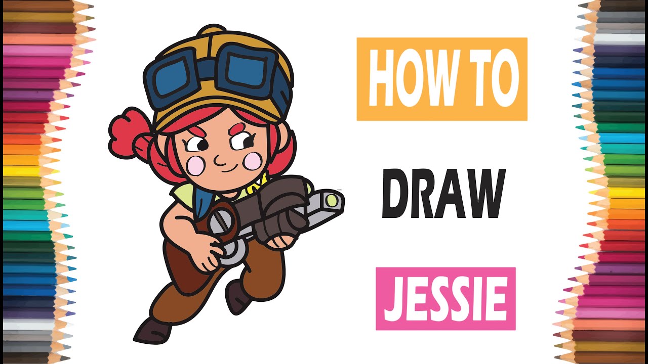 Drawing JESSIE for kids [Brawl Stars] | drawing Brawl Stars | kids ...