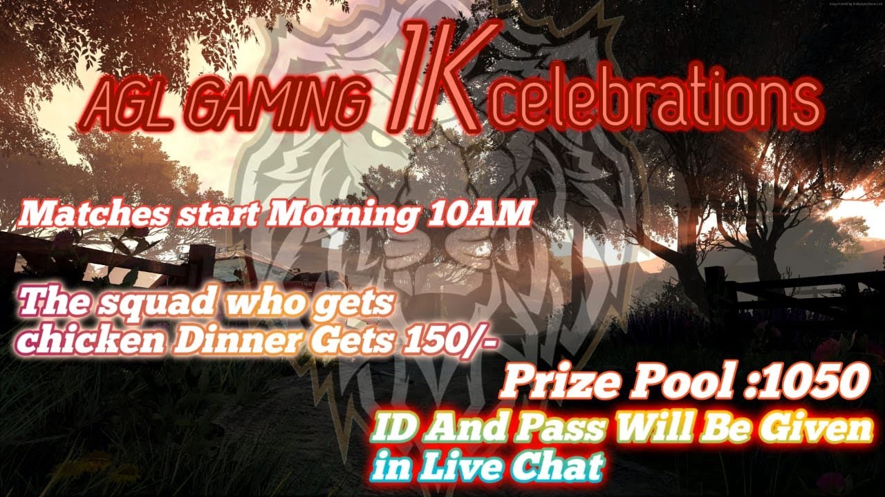 1K CELEBRATIONS TOURNAMENT || AGL GAMING #1947telugugamer #aglgaming # ...