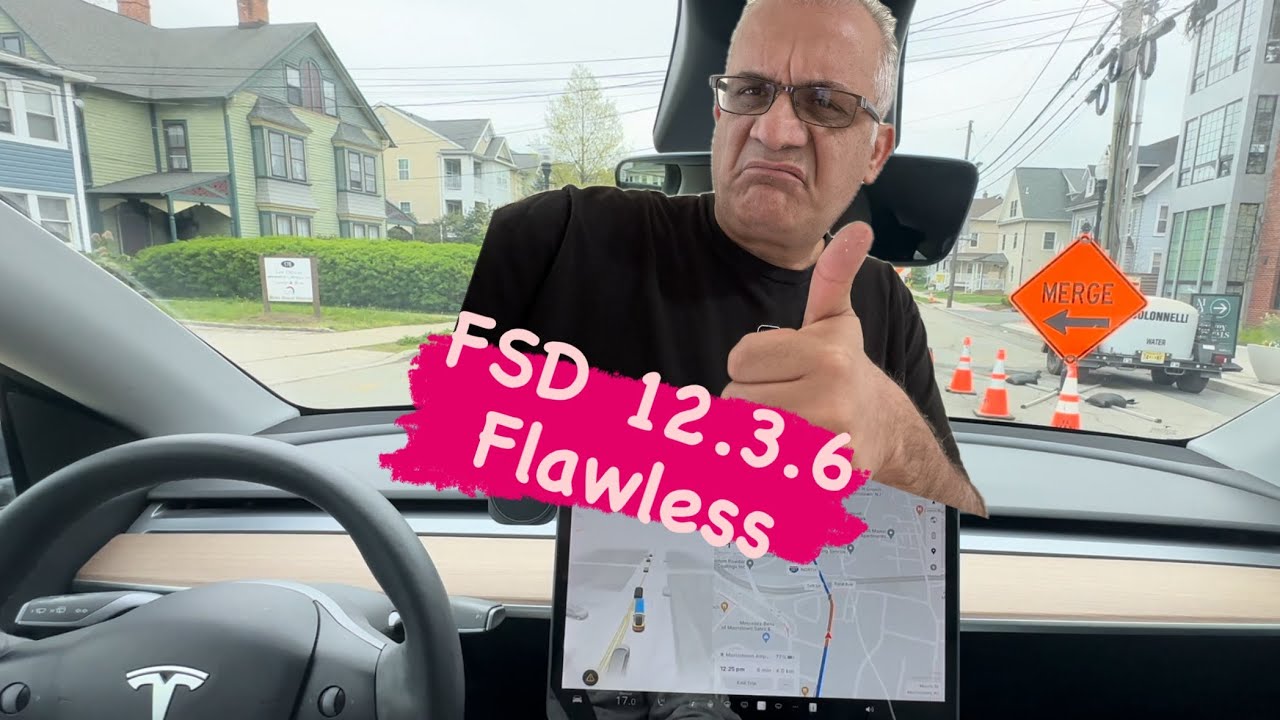 FSD (Supervised) 12.3.6, Flawless in Construction Zone - YouTube