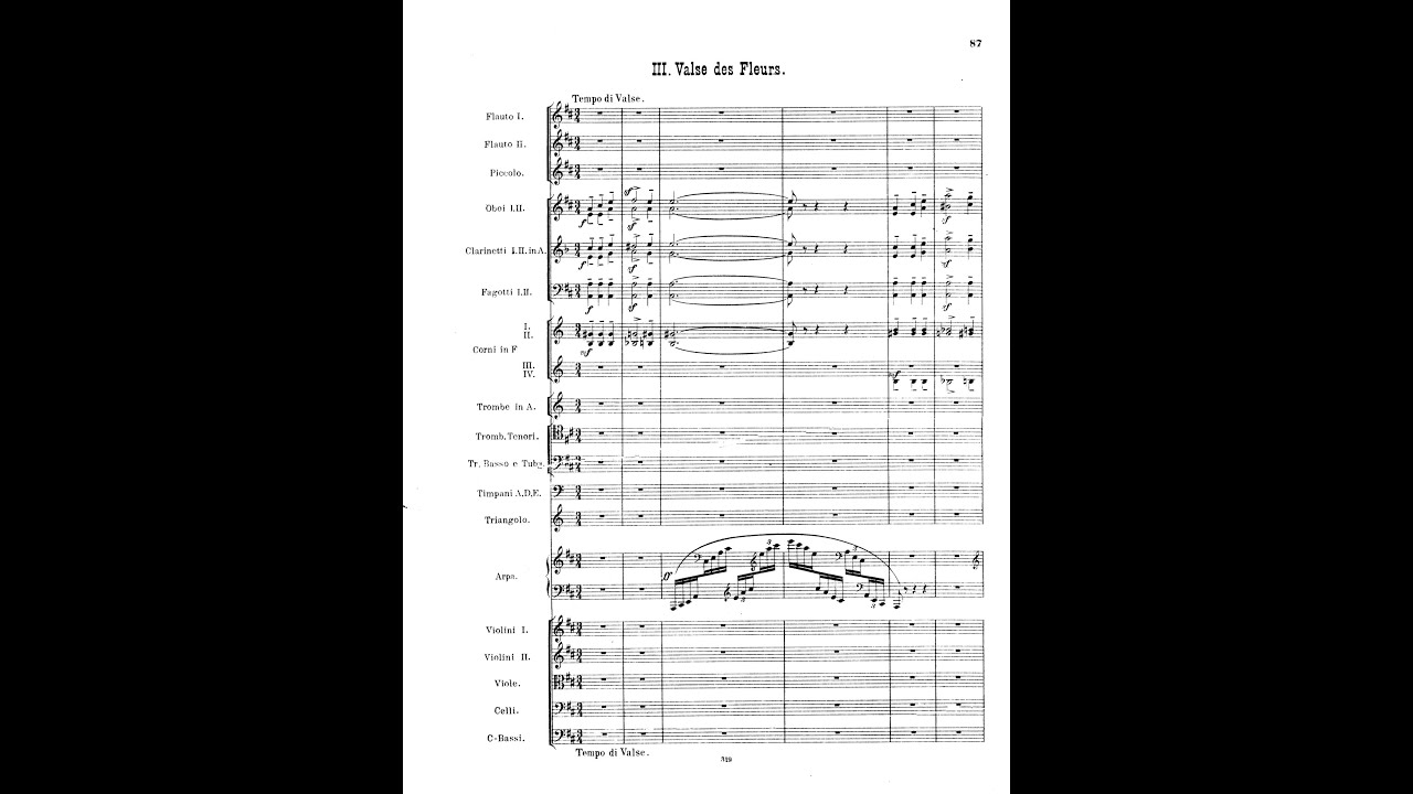 Tchaikovsky: The Nutcracker Suite "Waltz of the Flowers" (Score) - YouTube
