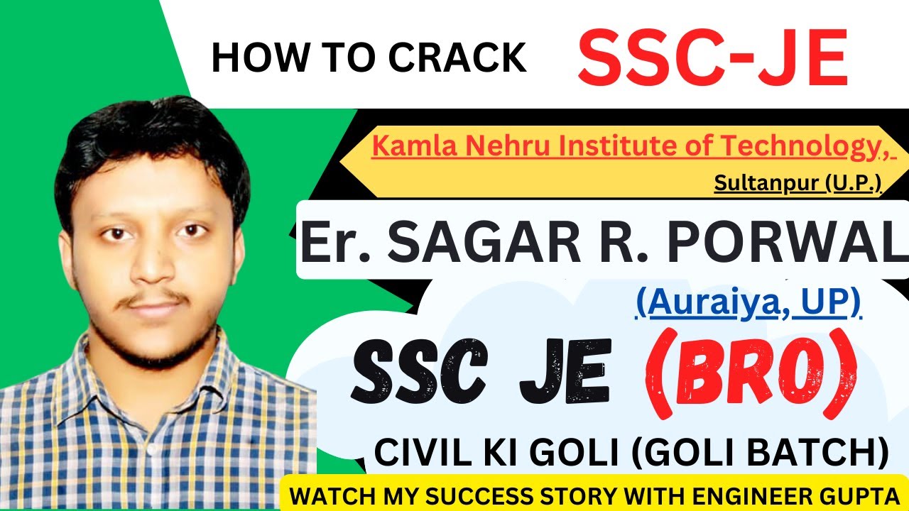 SSC JE (BRO) | INTERVIEW WITH Er. SAGAR R. PORWAL | CIVIL KI GOLI ...