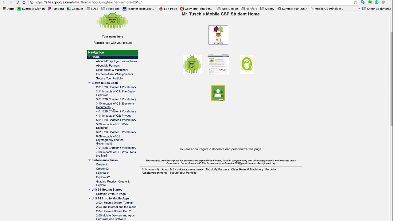 Customize your digital portfolio for AP CSP - YouTube
