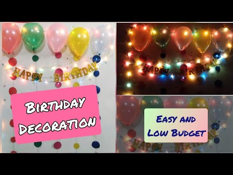 Easy & low budget birthday party decoration at home|Simple party ...