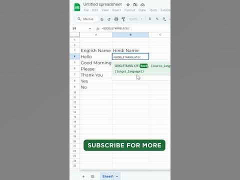 How to translate text in Google Sheet #googlesheets #googlesheettutorial #googlesheetstips - YouTube