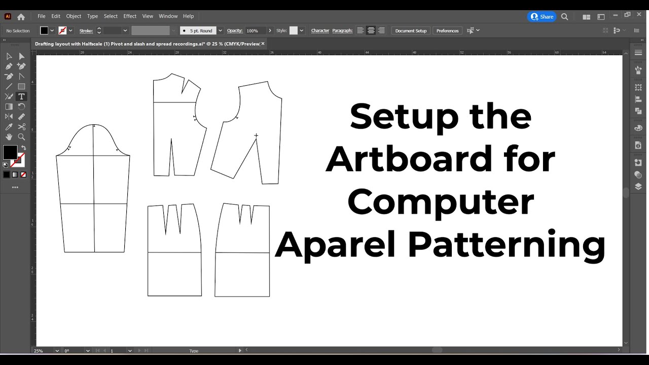 Setting up Illustrator to start Patterning Q&A - Example of Drafting of ...