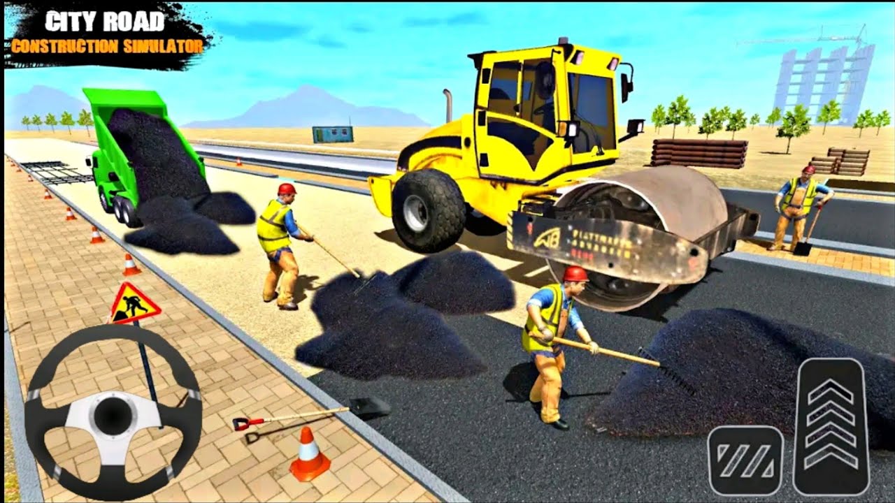 City Road Construction Simulator Game - Gameplay - YouTube