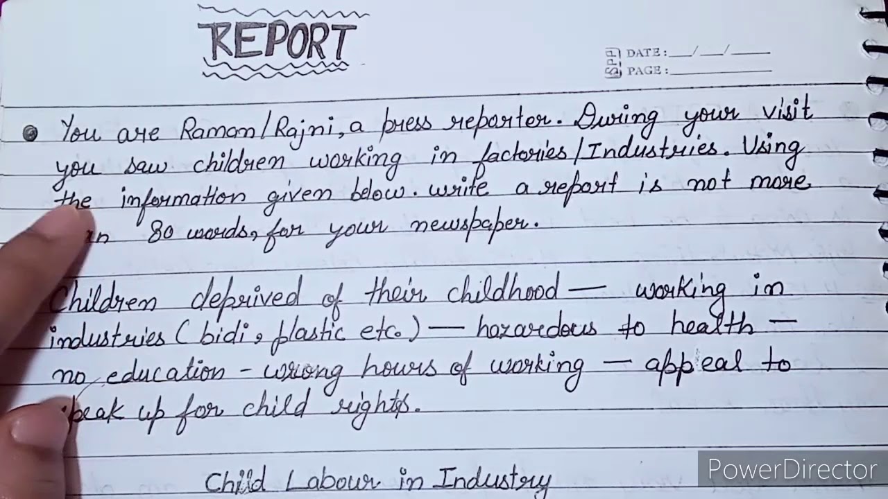 Report writing|Report on Child Labour|child labour Report| - YouTube