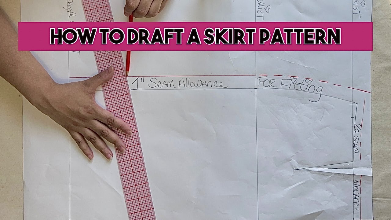 HOW TO DRAFT A PENCIL SKIRT PATTERN - YouTube
