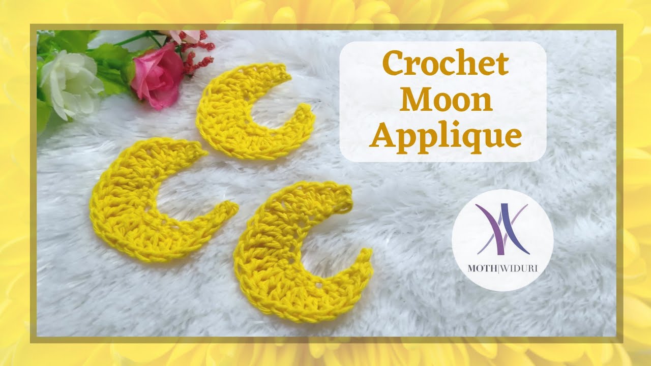 Crochet Moon Applique, Super Easy Crochet Project for Beginner ...
