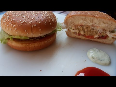 ||5 minute||quick 😋and easy chicken shami Kabab burger🍔 recipe||by ...