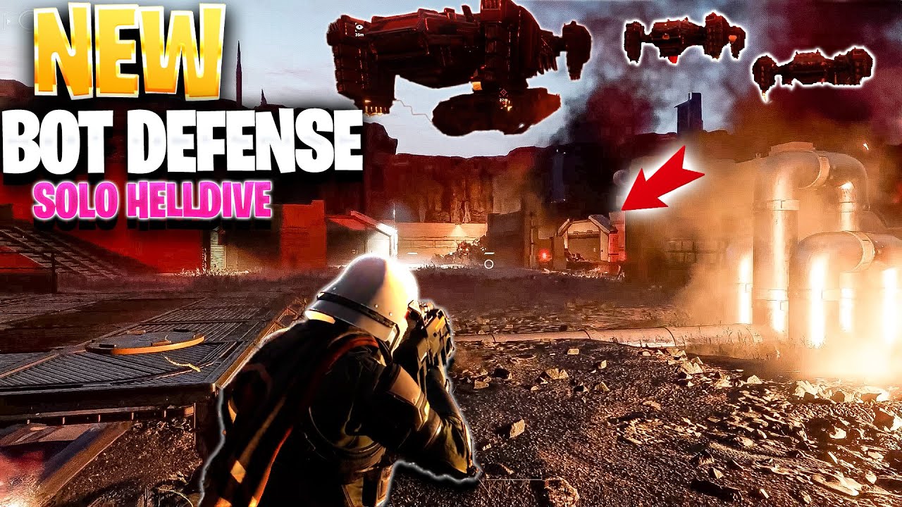 HELLDIVERS 2 - New Base Defending Bot Mission Is HELL! (Solo Helldive ...