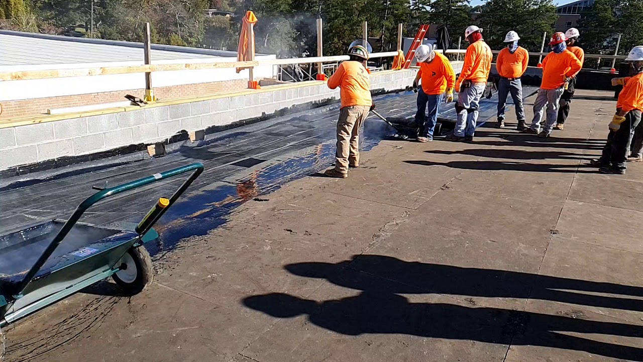 Hot Asphalt Mopping - YouTube