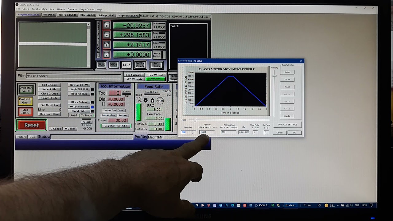 Mach3 Motor Tuning Ayarları nedir ve Nasıl yapılır - YouTube