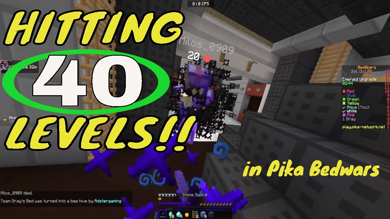 HITTING 40 LEVELS in pika BEDWARS!!! ( Minecraft BEDWARS funny moments ...