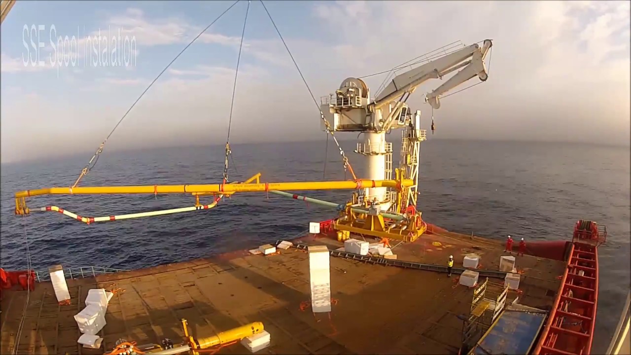 Subsea spool installation with patented overboarding rail system - YouTube