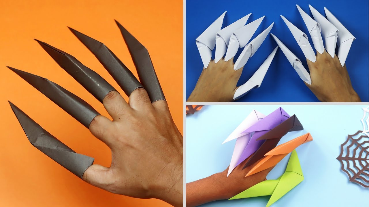 3 DIY Halloween Paper Claws Making Ideas| Halloween Costumes Ideas ...