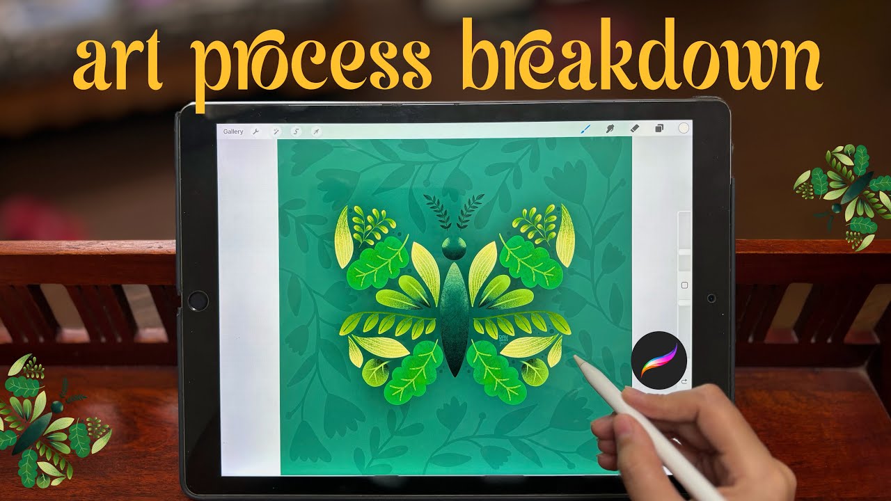 drawing a butterfly in procreate using symmetry tool! - YouTube