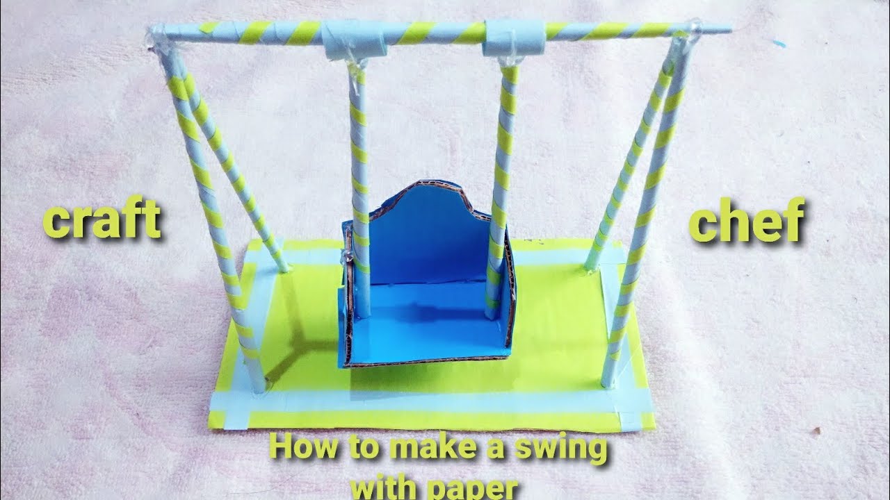 How to make swing with paper/Easy craft/Home decor/Colorful craft/Swing ...