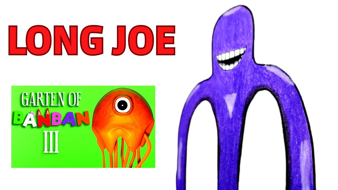 Cómo DIBUJAR a🟣LONG JOE de GARTEN of BANBAN 3 / How to DRAW LONG JOE ...