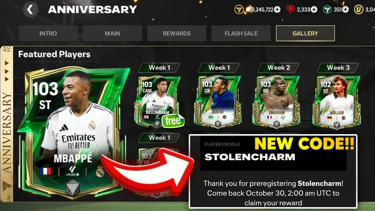 NEW CODE WEB STORE FC MOBILE!! FREE 99-103 OVR ANNIVERSARY EVENT ...