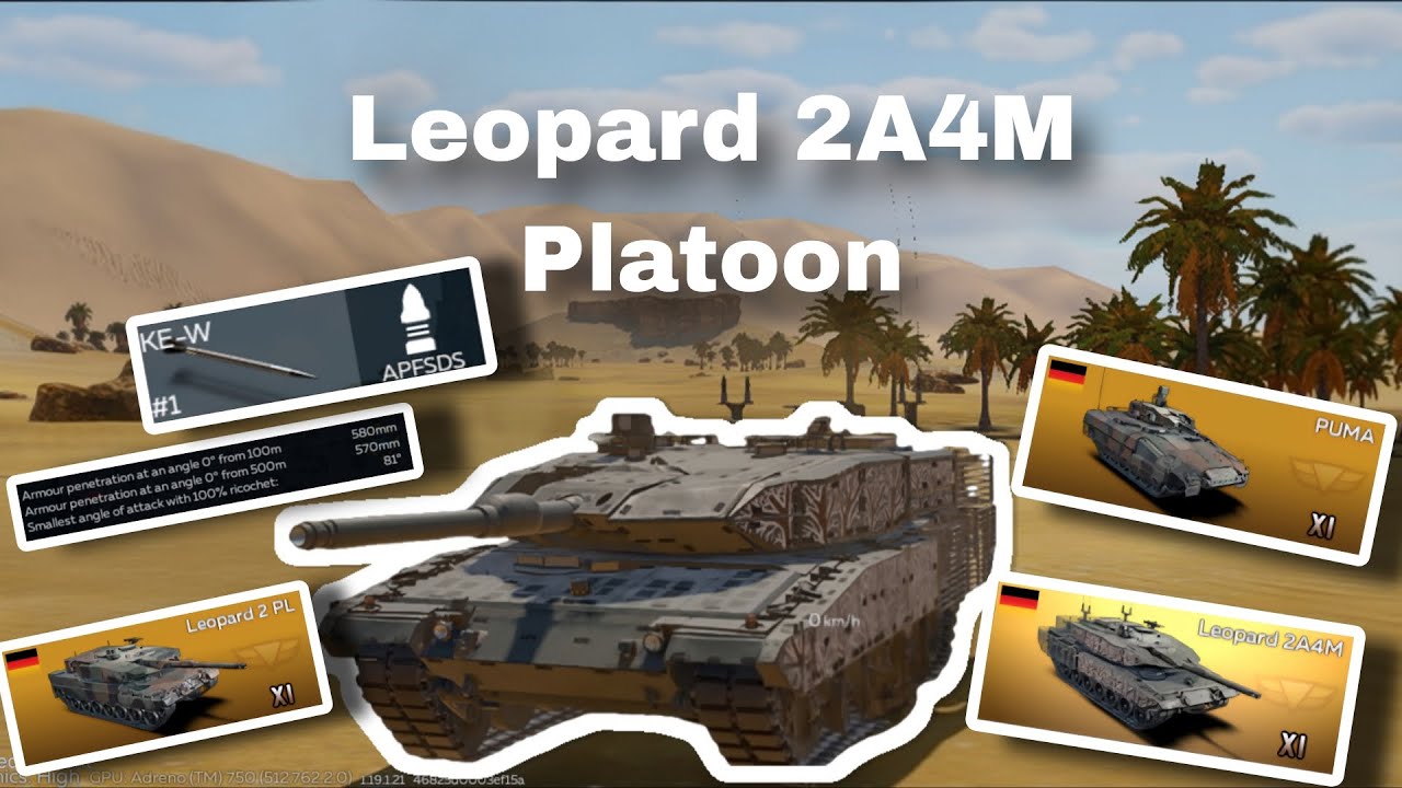 Leopard 2A4M gameplay | the best Premium Platoon in Warthunder mobile ...