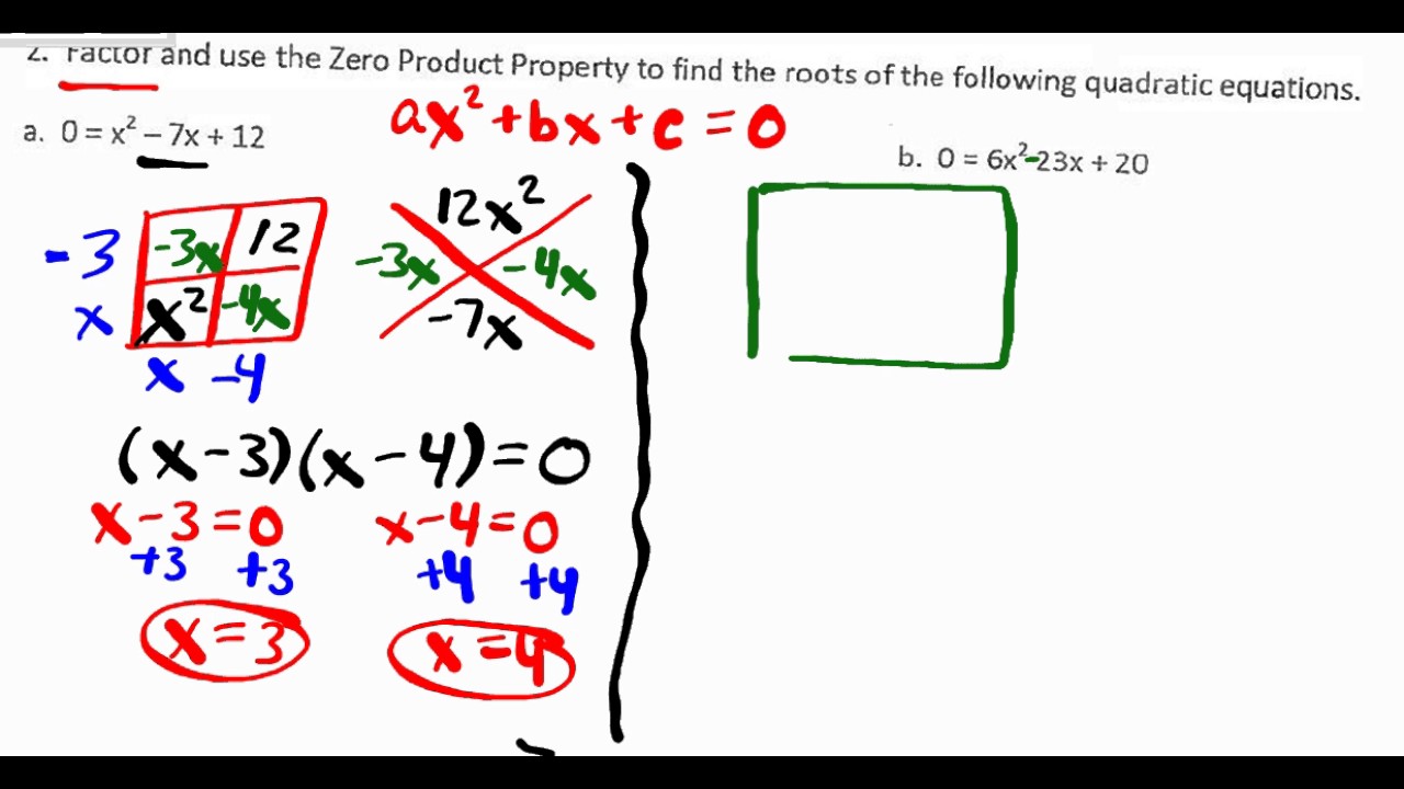 Factoring and Zero Product Property - YouTube