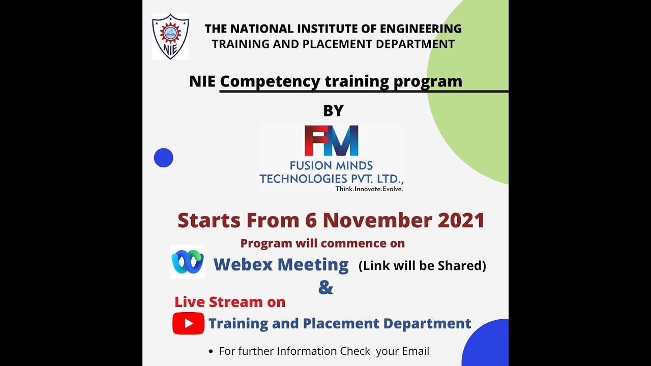 NIE Competency training program - YouTube
