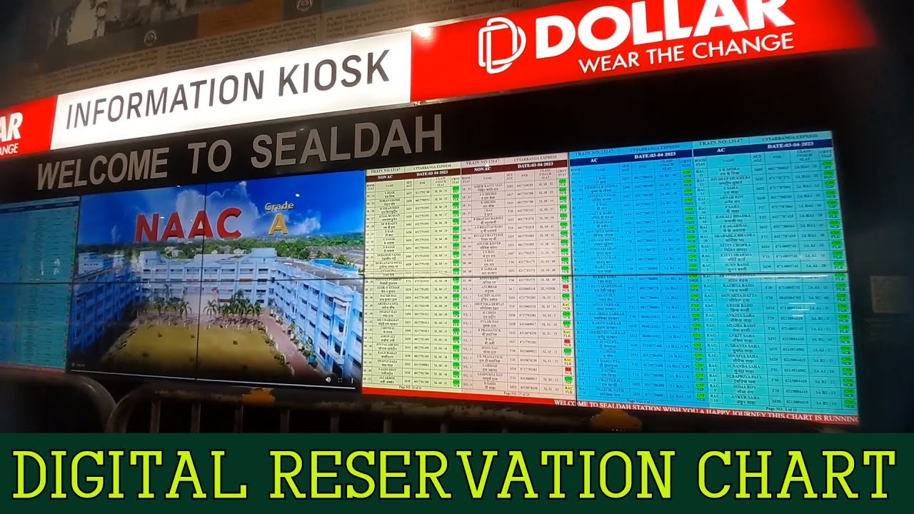 Newly installed digital reservation chart | Sealdah - YouTube