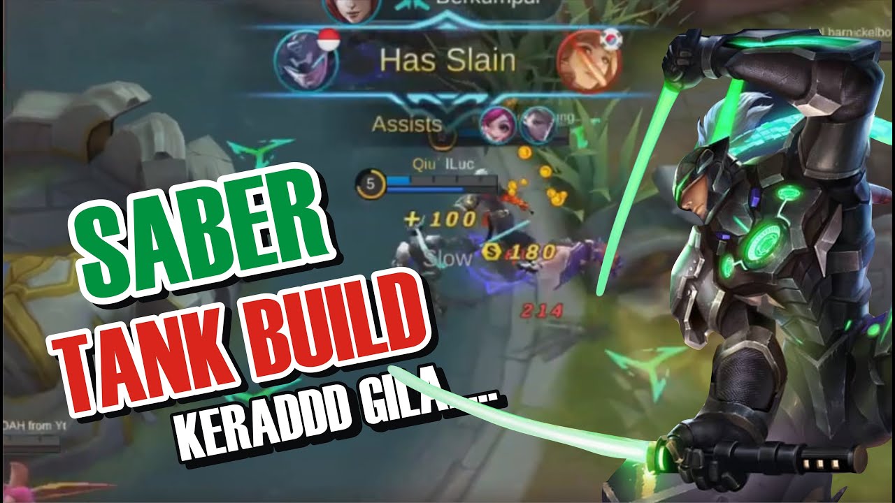 SABER TANK BUILD - MOBILE LEGENDS - YouTube