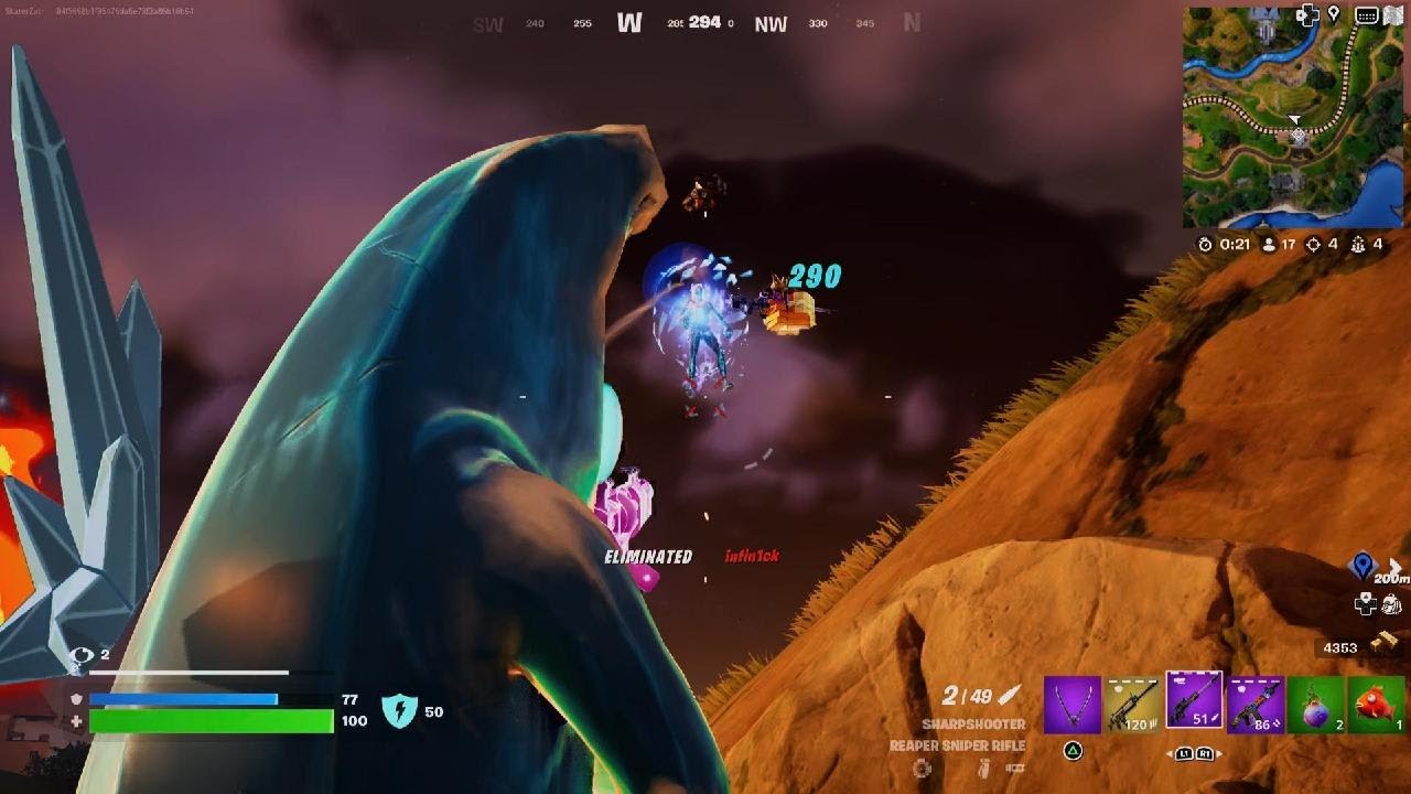 Fortnite ice Peely Skin Head Shot Snip Mid Air - YouTube