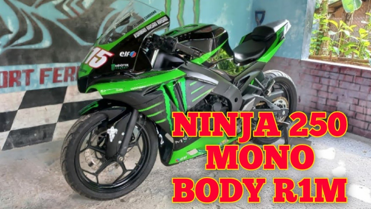 KAWASAKI NINJA 250 MONO MODIFIKASI BODY DEPAN R1M - YouTube