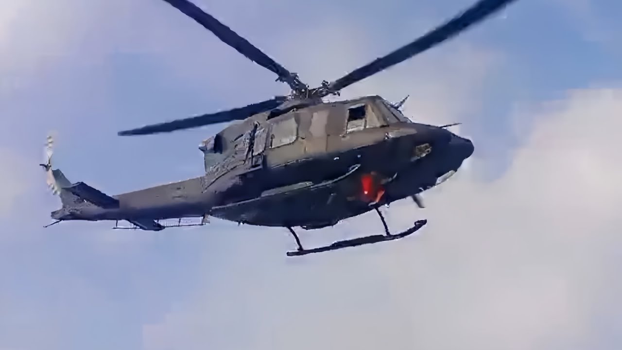 Bell 412 Landing, Closer view & flyover (Philippine Airforce) - YouTube