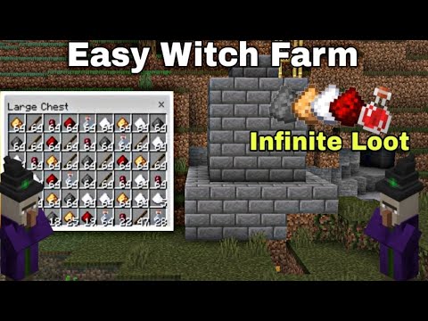 Easy Witch Farm For Minecraft Bedrock 1.19 | Simple Witch Farm For ...
