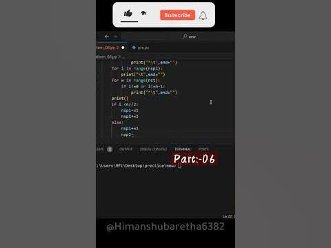 Pattern:-08||Part:-6||Python Diamond Pattern With Hollow Center || # ...