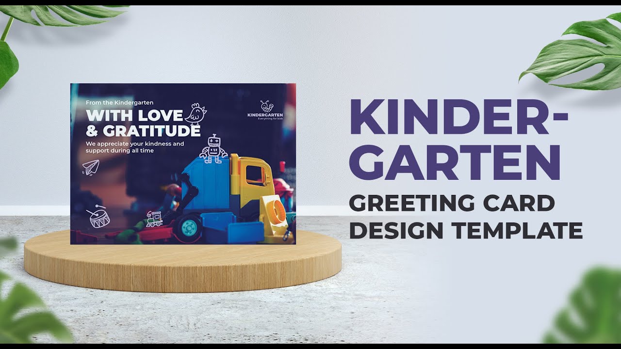 Kindergarten Greeting Card Design Template - YouTube
