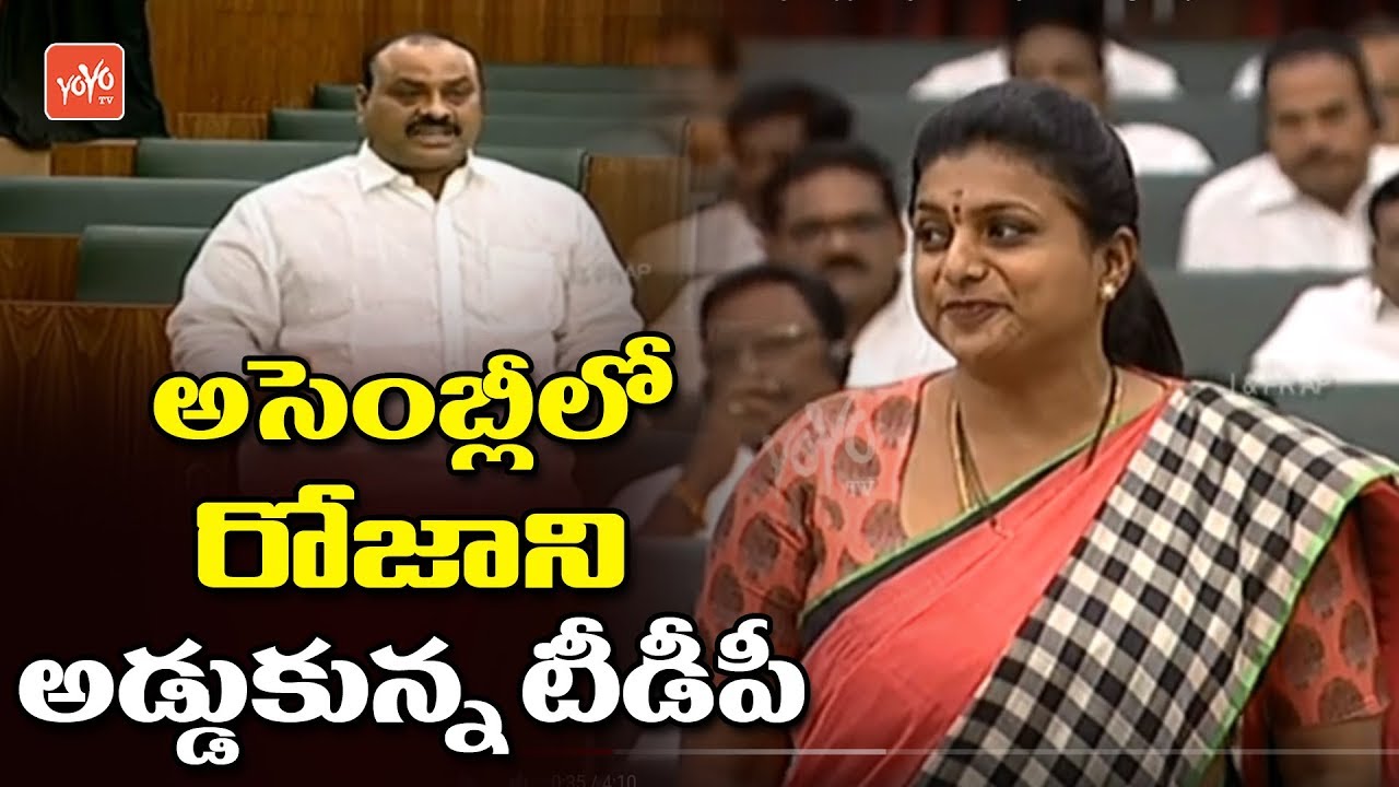 MLA Roja Speech In AP Assembly Stopped By TDP | Day 2 | YS Jagan Speech ...