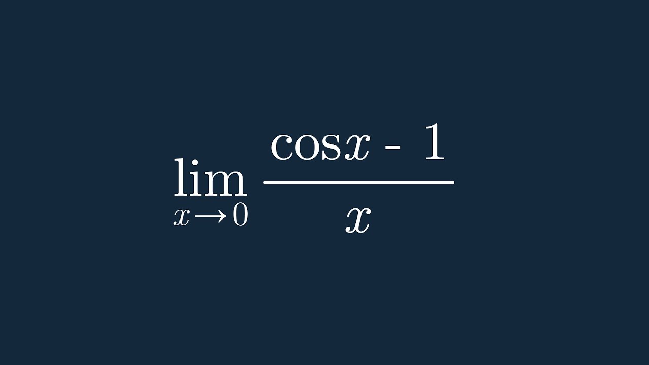Trigonometric limit - lim(cosh-1)/h - YouTube