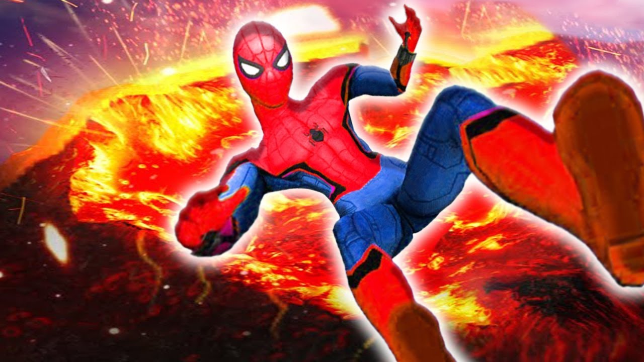 GTA 5 RAGDOOLLS SPIDERMAN Epic Jumps into Giant Volcano Funny Moments ...