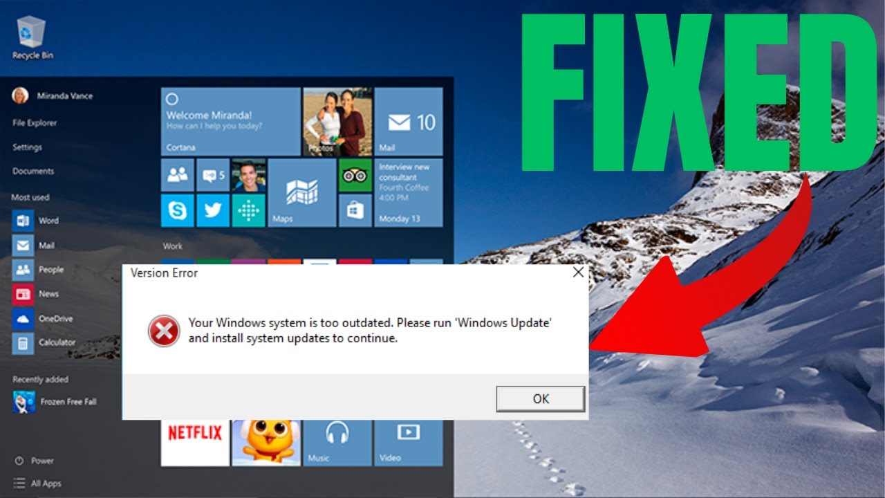 Fix Roblox Your Windows System is Too Outdated Please Run Windows ...
