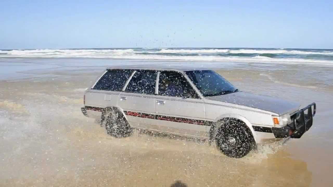 Beach Driving on Fraser Island QLD in a Subaru L Series (Leone) - YouTube