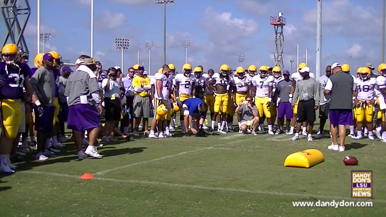 LSU Football Goal Line Drill - August 8, 2014 - YouTube