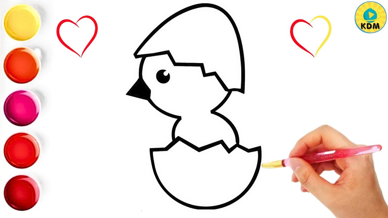 CHICKEN CHICK EASY DRAWING |HOW TO DRAW| EASY DRAWING FOR KIDS| STEP BY ...