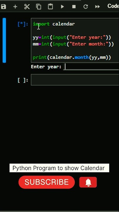 Python Program to show Calendar #pythonprogramming #coding #shorts #programming #technology ...