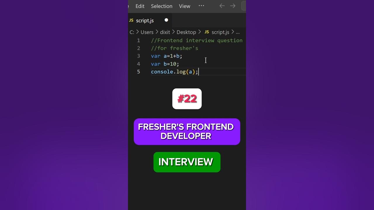 #22 FRESHER'S FRONTEND DEVELOPER | Interview Question - YouTube