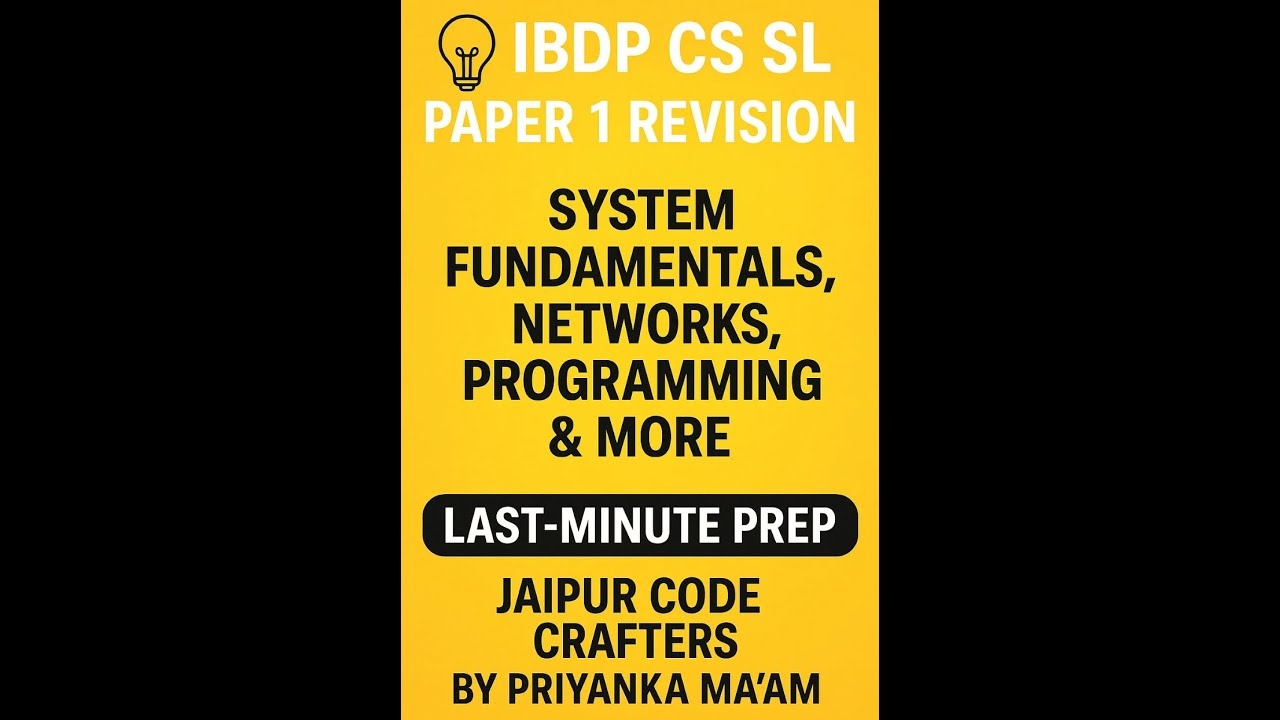 🎓 IBDP Computer Science SL | Paper 1 Quick Revision | All Topics ...