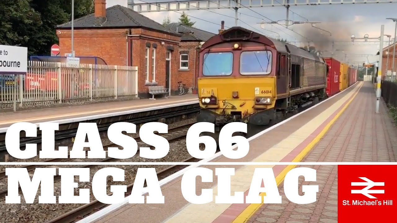 A pair of Class 66's with Clag - YouTube
