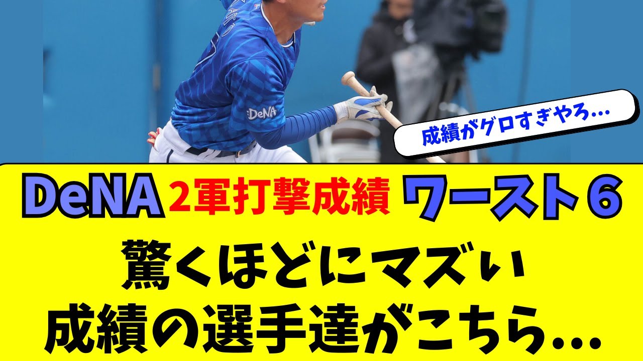 【DeNA】2軍のOPSワースト6がかなりマズイ状況に。。 - YouTube