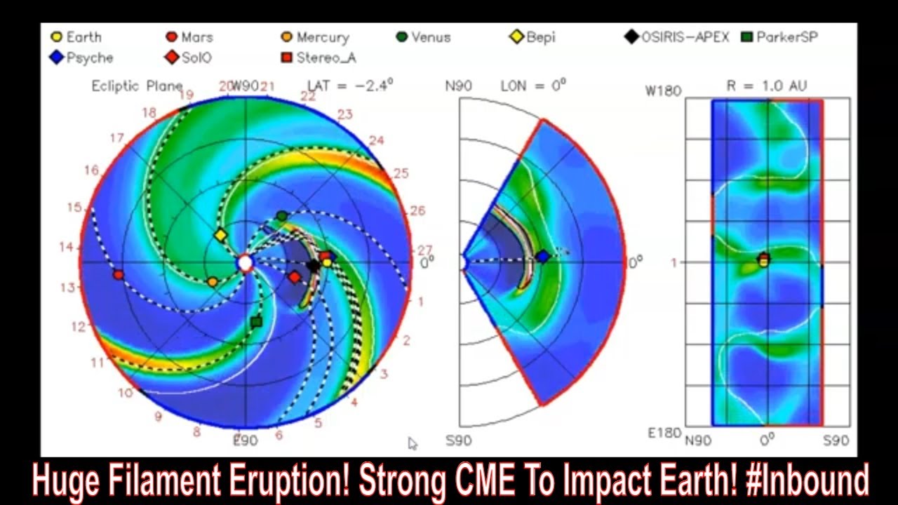 Huge Filament Eruption! Strong CME To Impact Earth! #Inbound - YouTube