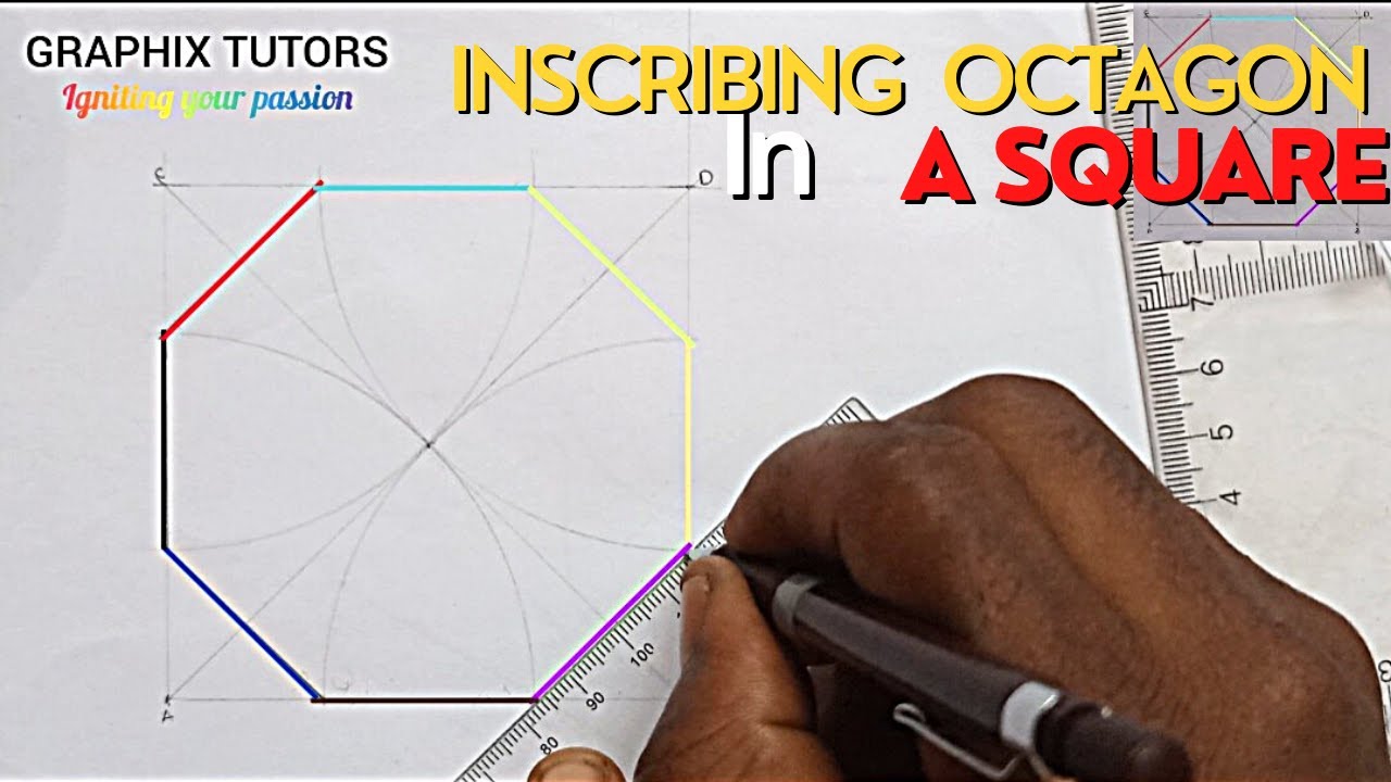 Octagon in a Square. | Inscribing OCTAGON in a circle | - YouTube